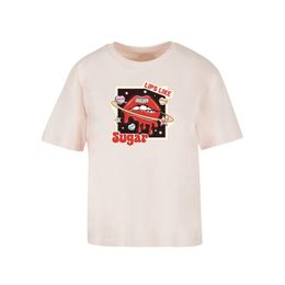 F4NT4STIC T-Shirt 'Lips Like Sugar Retro Fashion Valentinstag' Damen Gr&ouml;&szlig;e XL pastellpink / rot / schwarz / wei&szlig;