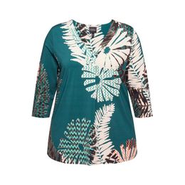 Ulla Popken Shirt Damen Gr&ouml;&szlig;e M/L braun / gr&uuml;n / wei&szlig;