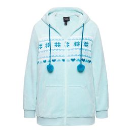 Ulla Popken Zip-Up Hoodie female Blue size 54-56
