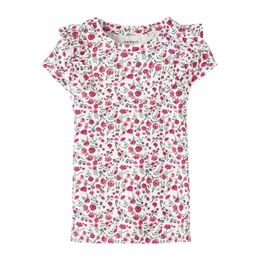 name it Shirt 'Dotta' M&auml;dchen Gr&ouml;&szlig;e 122/128 grasgr&uuml;n / magenta / wei&szlig;