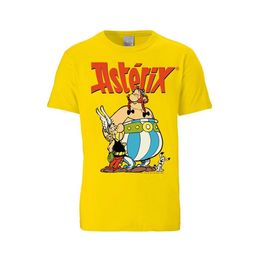 logoshirt T-Shirt 'Asterix & Obelix' Herren Gr&ouml;&szlig;e XXL hellgelb / mischfarben