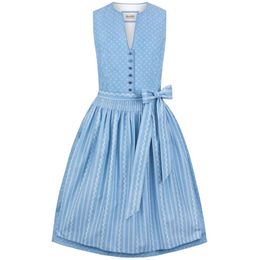 Stockerpoint Dirndl 'Fina' Damen Gr&ouml;&szlig;e 38 neonblau / wei&szlig;