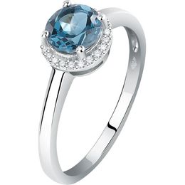 Christ Ring Damen Gr&ouml;&szlig;e 58 blau / silber / transparent