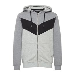 INDICODE Jeans Zip-Up Hoodie 'Pock' male Grey size XXXL