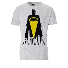 logoshirt T-Shirt 'Batman - Skyline' Damen Gr&ouml;&szlig;e S gelb / grau / schwarz