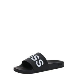 BOSS Pantolette 'Bay Slid' Herren Gr&ouml;&szlig;e 46 schwarz / wei&szlig;