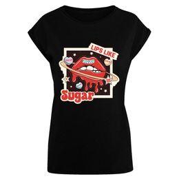 F4NT4STIC Shirt 'Lips like sugar retro fashion Valentinstag' female Black size XL