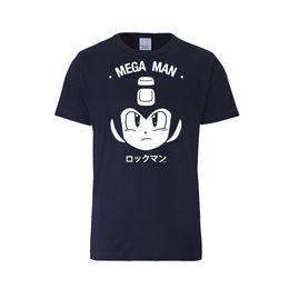 logoshirt Shirt 'Mega Man - Gesicht' female Blue size S