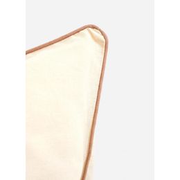 bonprix Renforc&eacute; Bettw&auml;sche mit kontrastfarbener Paspel, beige, 100% Baumwolle