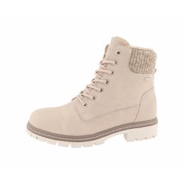Tom Tailor Schn&uuml;rboots mit Glitzerdetails - Damen - Gr. 39 - beige