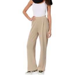 CR&Eacute;ATION L Damen Strickhose mit Schurwoll-Anteil beige Gr&ouml;&szlig;e 40