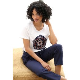 Heine Damen T-Shirt mit gesticktem Motiv ecru Gr&ouml;&szlig;e 40