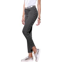 CR&Eacute;ATION L Damen 5-Pocket-Jeans mit B&auml;ndchen-Verzierung seitlich grey-denim Gr&ouml;&szlig;e 40