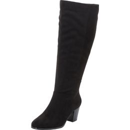 sheego Damen Weitschaftstiefel aus Velours-Lederimitat schwarz Gr&ouml;&szlig;e 42