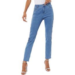 CR&Eacute;ATION L Damen 5-Pocket-Jeans mit Baumwolle blue-bleached Gr&ouml;&szlig;e 21