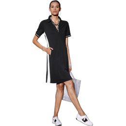 CR&Eacute;ATION L Damen Polokleid mit Modal (TENCEL) schwarz Gr&ouml;&szlig;e 42