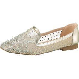Heine Damen Slipper goldfarben-silberfarben Gr&ouml;&szlig;e 38