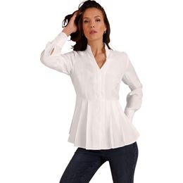 CREATION L PREMIUM Damen Bluse mit Stehkragen und 30% Seiden-Anteil ecru Gr&ouml;&szlig;e 40