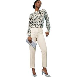 CR&Eacute;ATION L Damen Druckbluse mit gekn&ouml;pftem Schlitz champagner-graphit-bedruckt Gr&ouml;&szlig;e 36
