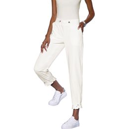 CR&Eacute;ATION L Damen Jogg Pants in bequemer Jersey-Stretch-Qualit&auml;t ecru Gr&ouml;&szlig;e 40