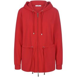 Peter Hahn - Kapuzen-Sweatjacke, rot, Gr. 36 / S - Baumwolle