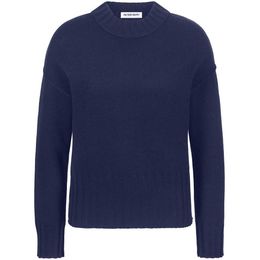 Peter Hahn - Rundhals-Pullover aus Schurwolle und Kaschmir, blau, Gr. 42 / M - Schurwolle