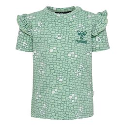 Hummel T-Shirt 'Zanzi' M&auml;dchen Gr&ouml;&szlig;e 80 tanne / pastellgr&uuml;n / wei&szlig;