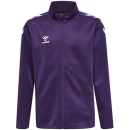 Hummel Sportsweatjacke 'Core Xk Poly' Jungen Gr&ouml;&szlig;e 152 dunkellila / wei&szlig;