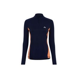 Danish Endurance Lamgarmshirt 'Half Zip' Damen Gr&ouml;&szlig;e L dunkelblau / orange / wei&szlig;