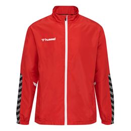 Hummel Sportjacke 'Authentic' Jungen Gr&ouml;&szlig;e 140 grau / feuerrot / schwarz / wei&szlig;