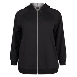 ZIZZI Sweatjacke 'Mcharline' Damen Gr&ouml;&szlig;e 9XL/10XL schwarz