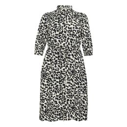 Kaffe Curve Kleid 'Camina' Damen Gr&ouml;&szlig;e 46 dunkelgrau / wei&szlig; Winterkleid