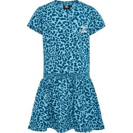 Hummel Kleid 'FLOWY AOP' M&auml;dchen Gr&ouml;&szlig;e 134 blau / hellblau / dunkelblau