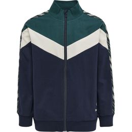 Hummel Sweatjacke 'Bradley' Jungen Gr&ouml;&szlig;e 146 navy / smaragd / wei&szlig;