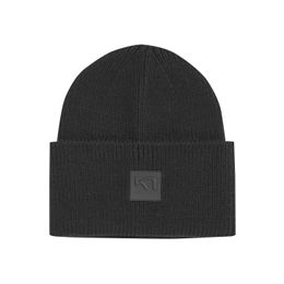 Beanie KARI TRAA "Kyte", Damen, schwarz, 100% Polyacryl, unifarben, M&uuml;tzen Beanie, im tollen Rippstrick-Design