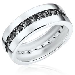 Rafaela Donata Ring Damen Gr&ouml;&szlig;e 60 schwarz / silber