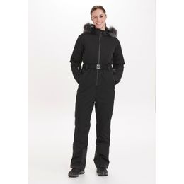 Skianzug WHISTLER "Courtney", Damen, Gr. 46, schwarz, 94% Polyester, 6% Elasthan, unifarben, Sportanz&uuml;ge Skianzug, mit wind- und wasserdichtem Funktionsmaterial