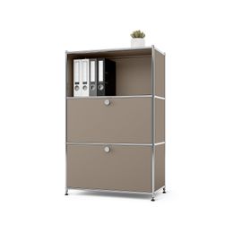 Tchibo - Regal Metall &raquo;Cn3&laquo; mit 2 Klappenf&auml;chern - 77x40x120,5cm - taupe - Stahl / Aluminium / Kunststoff