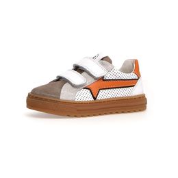 Naturino Leder-Sneakers "Blitz" in Wei&szlig;/ Braun/ Orange - 49% | Gr&ouml;&szlig;e 28 | Babysneakers