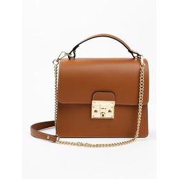Lia Biassoni Leder-Henkeltasche in Hellbraun - (B)27 x (H)24 x (T)8 cm - 80% | Damen-taschen