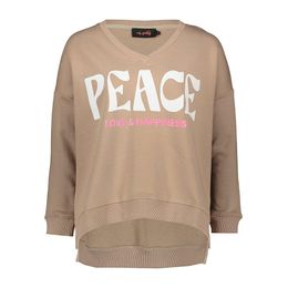 miss goodlife Sweatshirt "Peace Love & Happiness" in Beige - 71% | Gr&ouml;&szlig;e S | Damen-sweatshirts-jacken