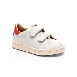bisgaard Leder-Sneakers in Wei&szlig;/ Rot - 43% | Gr&ouml;&szlig;e 28 | Kindersneakers