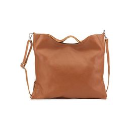 ORE10 Leder-Henkeltasche "Molin" in Hellbraun - (B)39 x (H)33 x (T)13 cm - 85% | Damen-taschen