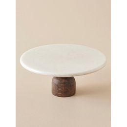 Bella Maison Kuchenplatte "Olmo" in Wei&szlig;/ Braun - &Oslash; 25 cm - 65% | Aufbewahren-servieren