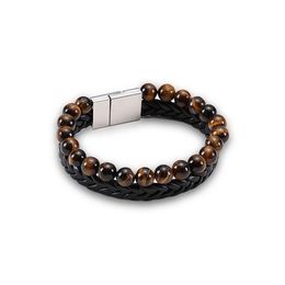 Uomo Leder-Armband mit Edelsteinen - 56% | Herren-schmuck
