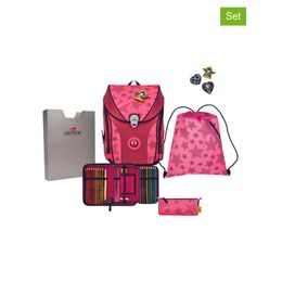 DerDieDas 6tlg. Schulranzen-Set "ErgoFlex Easy - Neon Star" in Pink - 53% | Buero-schulbedarf
