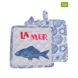 Overbeck and Friends 2er-Set: Topflappen "La Mer" in Blau - (L)20 x (B)20 cm - 33% |
