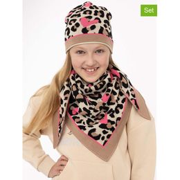 Zwillingsherz 2tlg. Accessoires-Set "Leo Herzen" in Beige/ Rosa - 36% | Kindermuetzen