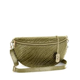 Anna Morellini Leder-G&uuml;rteltasche "Rufina" in Gr&uuml;n - (B)30 x (H)18 x (T)9 cm - 74% | Damen-koffer-reisegepaeck