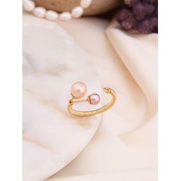 Pierres de Jade Vergold. Ring mit Perlen - 73% | Schmuck
